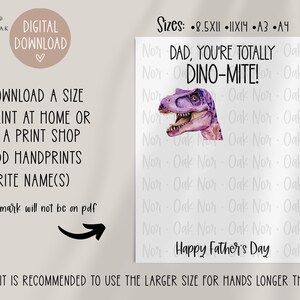 Fathers Day Handprint Craft, Fathers Day Gift, Fathers Day Print, Dino ...