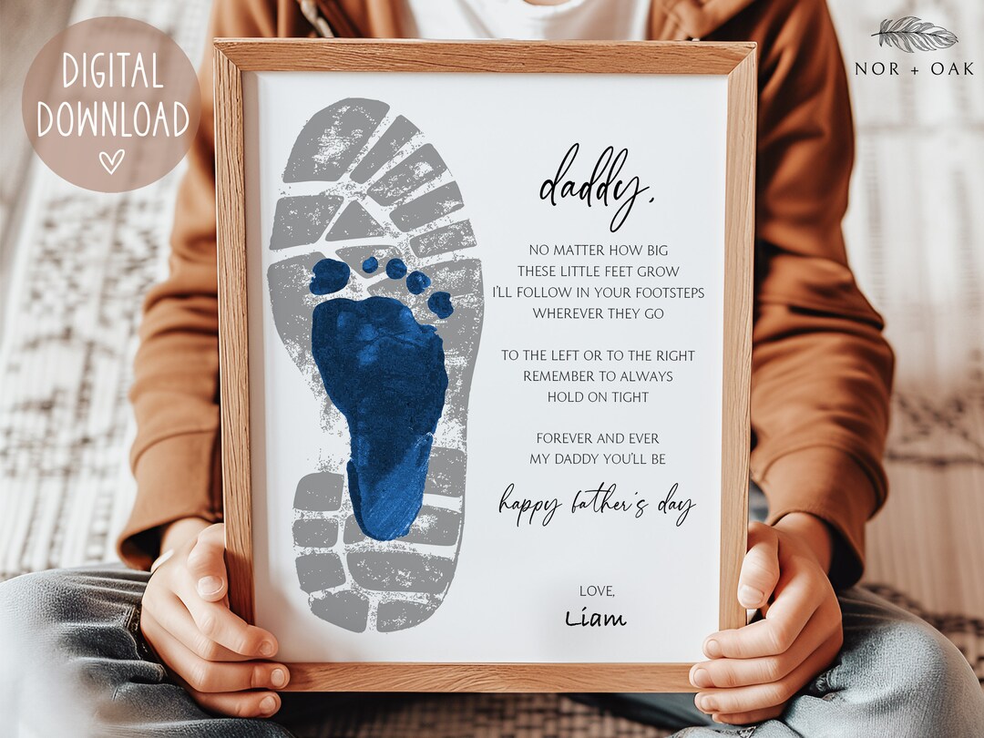 Fathers Day Footprint Craft, Fathers Day Gift, Fathers Day Poem ...