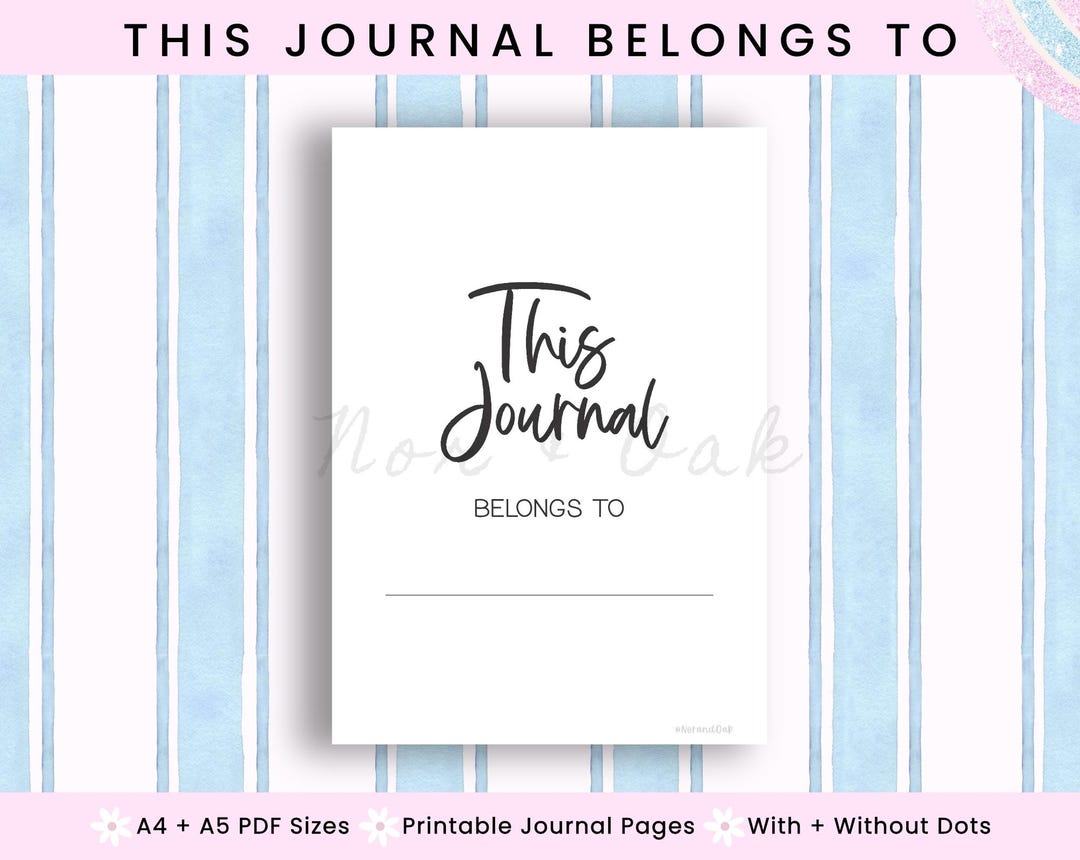 This Journal Belongs to Printable, Journal Printable, Journal Cover ...