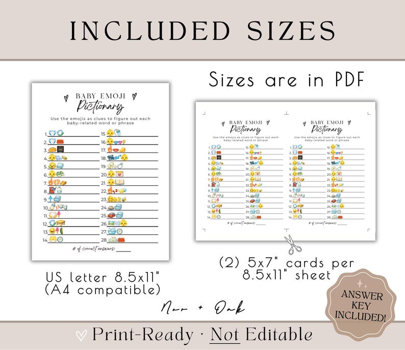 Baby Shower Emoji Pictionary Game, Baby Shower Game Printable, Instant ...