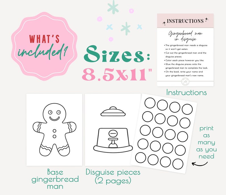 Disguise a Gingerbread Man, Gingerbread Disguise Printable, Gumball ...