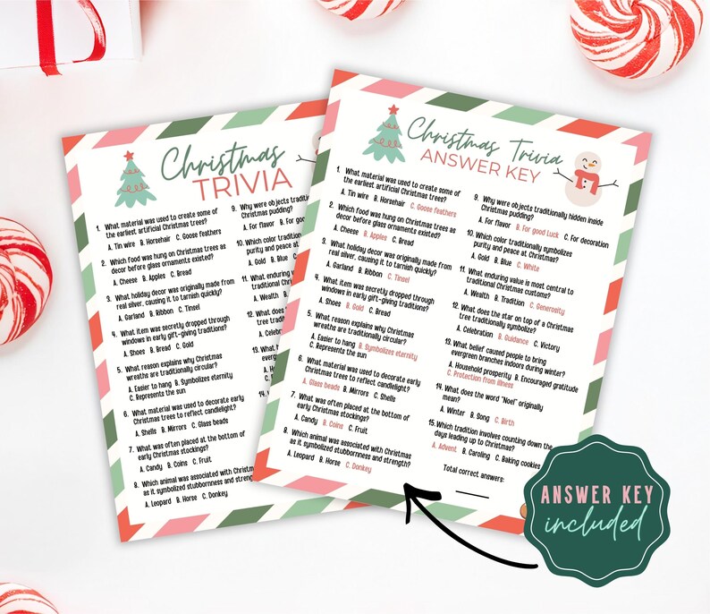 Christmas Trivia Game, Printable Christmas Game, Fun Facts Christmas ...
