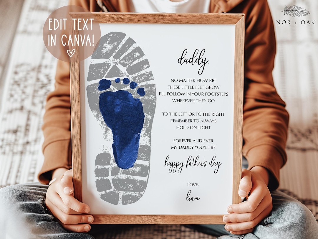 Fathers Day Footprint Craft, Fathers Day Gift, Fathers Day Poem ...