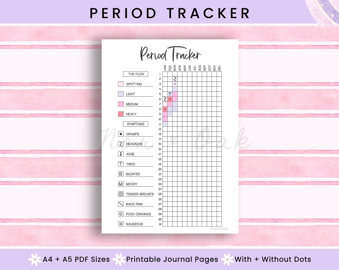 Period Tracker Printable, Journal Printable, Period Tracking, Period ...