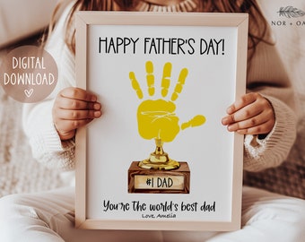 Fathers Day Handprint Art Craft, Kids Handprint Art, Fathers Day Gift ...