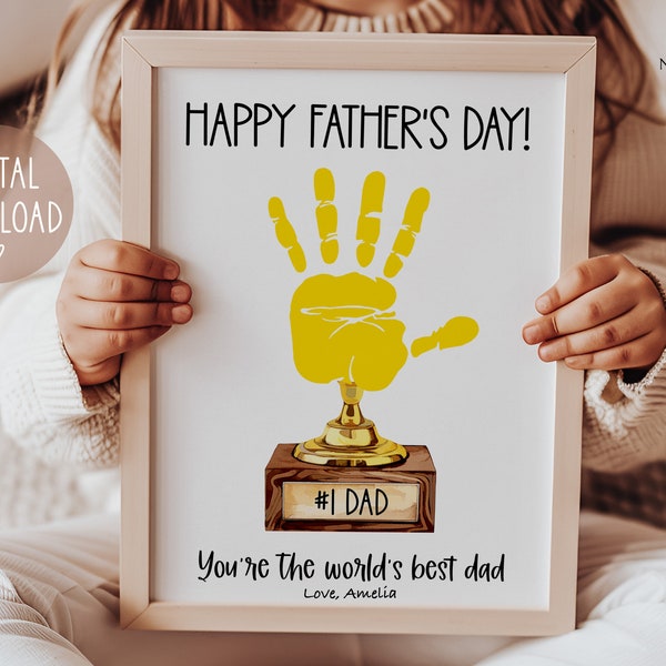 Fathers Day Hand Print Art - Etsy