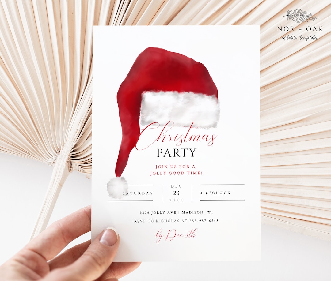 Editable Christmas Party Invitation, Christmas Party Invite, Holiday ...