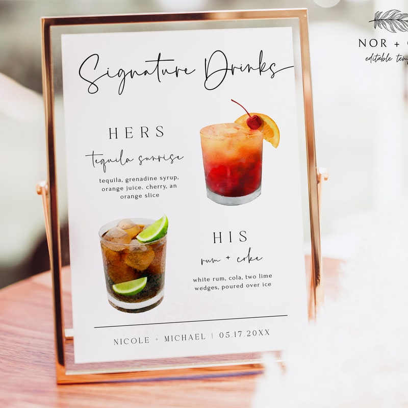 Custom Drink Sign - Etsy