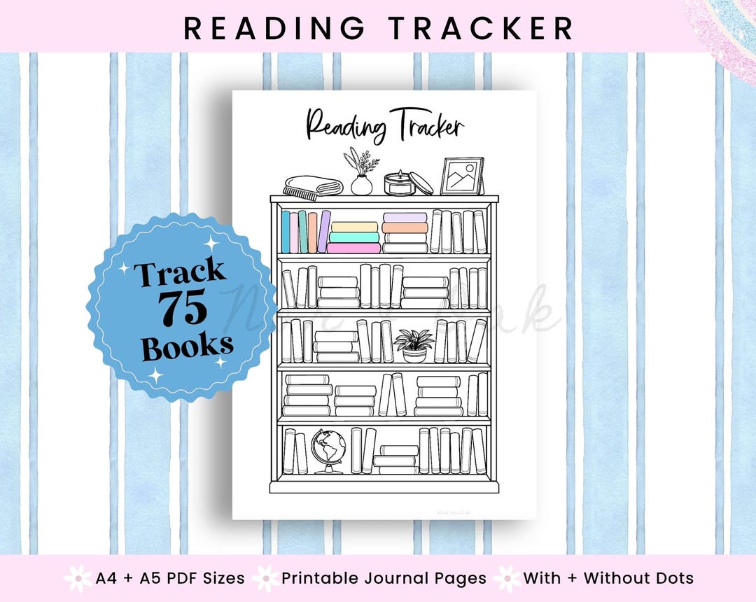 Reading Tracker Printable, Bullet Journal Book Tracker, Bookshelf ...