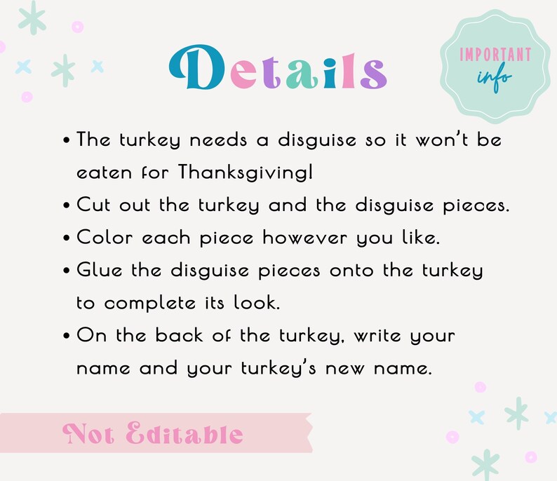 Disguise a Turkey, Turkey in Disguise Printable, Princess Turkey, Hide ...