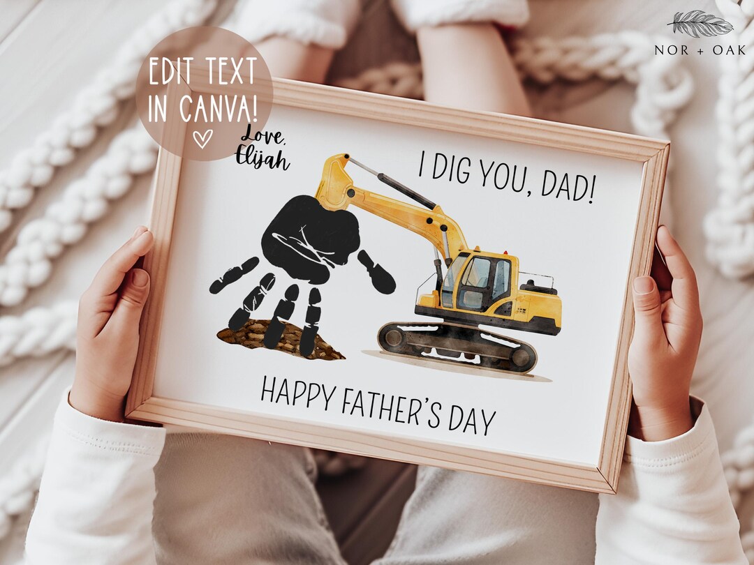 Fathers Day Handprint Craft, I Dig You Dad, Fathers Day Gift, Fathers ...