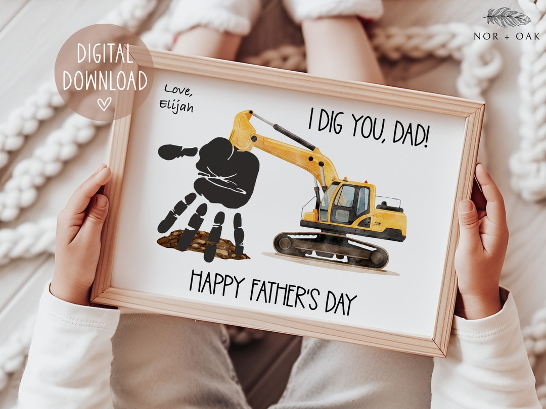 Fathers Day Handprint Craft, I Dig You Dad, Fathers Day Gift, Fathers ...
