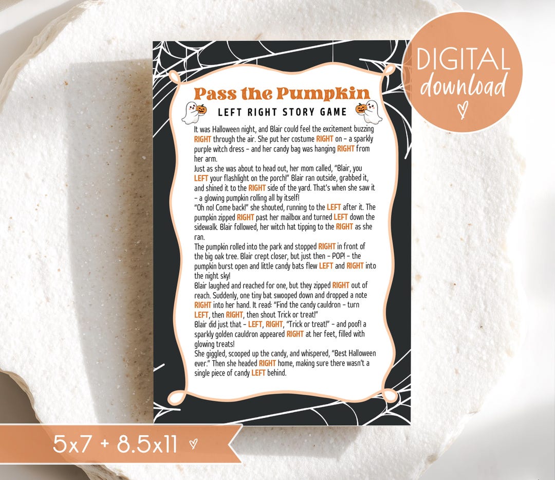 Pass the Pumpkin Game, Left Right Game, Kid Halloween Party Game ...
