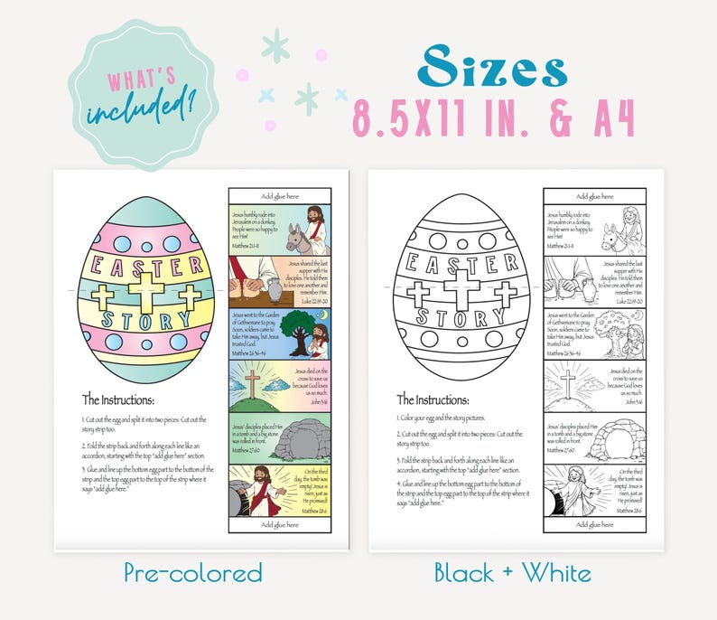 Easter Story Folding Kid Craft, Bible Activity Printable, Sunday School ...