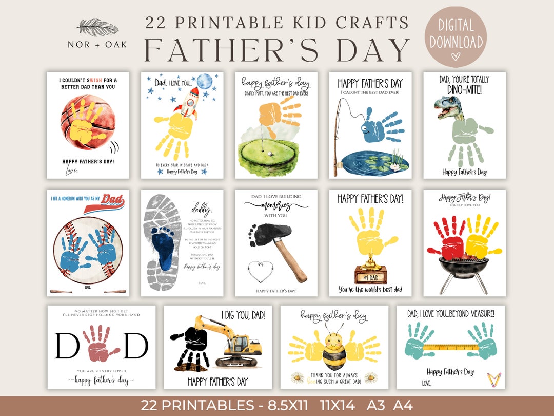 Father's Day Handprint Craft, Father's Day Gift, All About Dad, Father ...