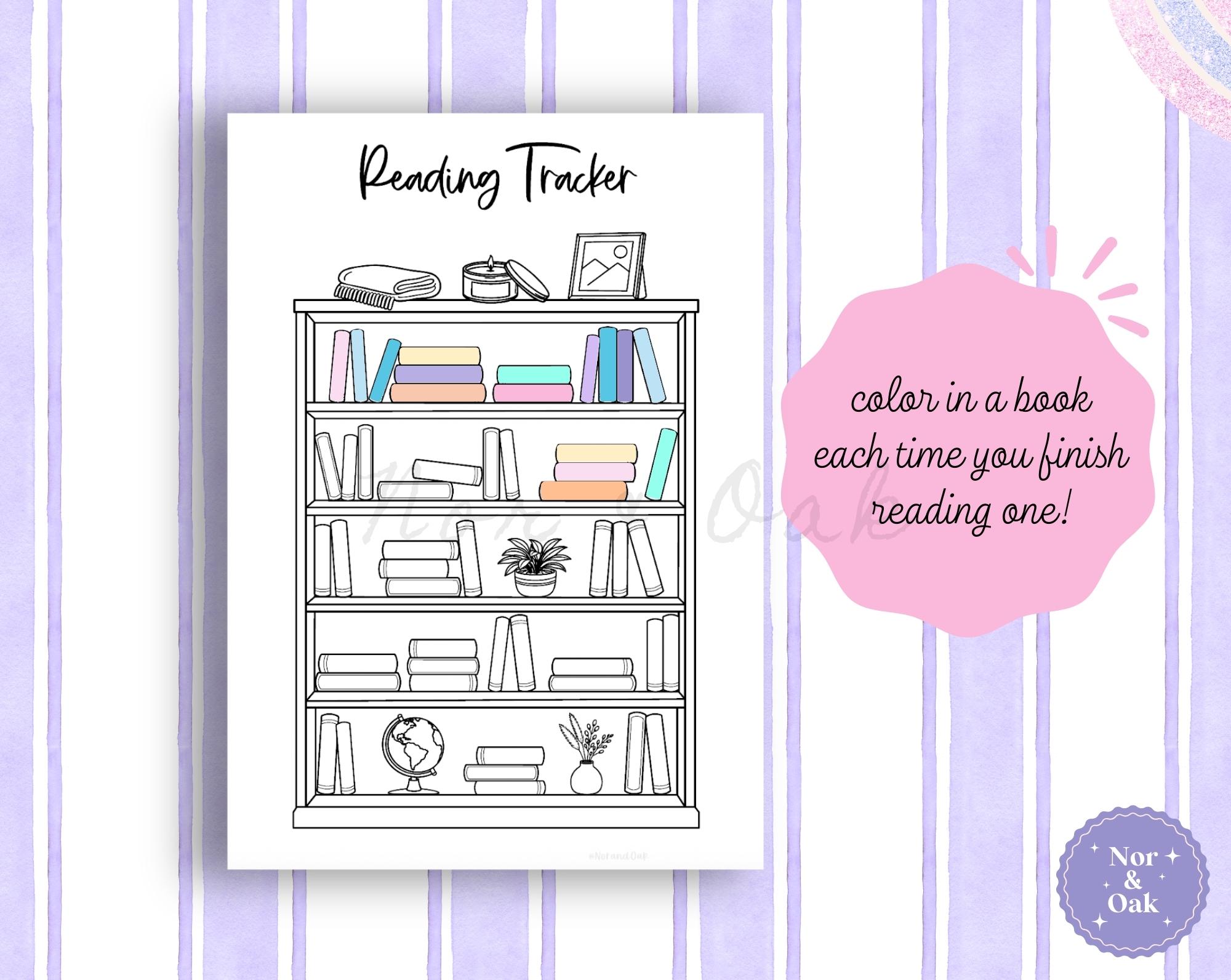 Reading Tracker Printable, Bullet Journal Book Tracker, Bookshelf ...