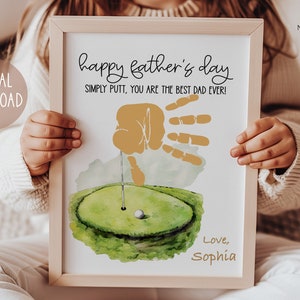 Fathers Day Handprint Craft, Fathers Day Gift, Fathers Day Print, Golf ...