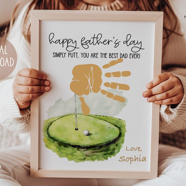 Fathers Day Golf Handprint - Etsy