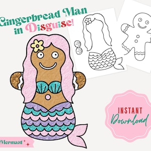 Disguise a Gingerbread Man, Gingerbread Disguise Printable, Mermaid ...