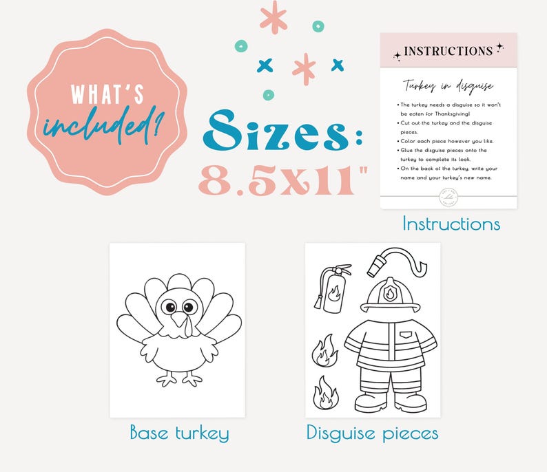 Disguise a Turkey Firefighter, Turkey in Disguise Printable, Hide the ...