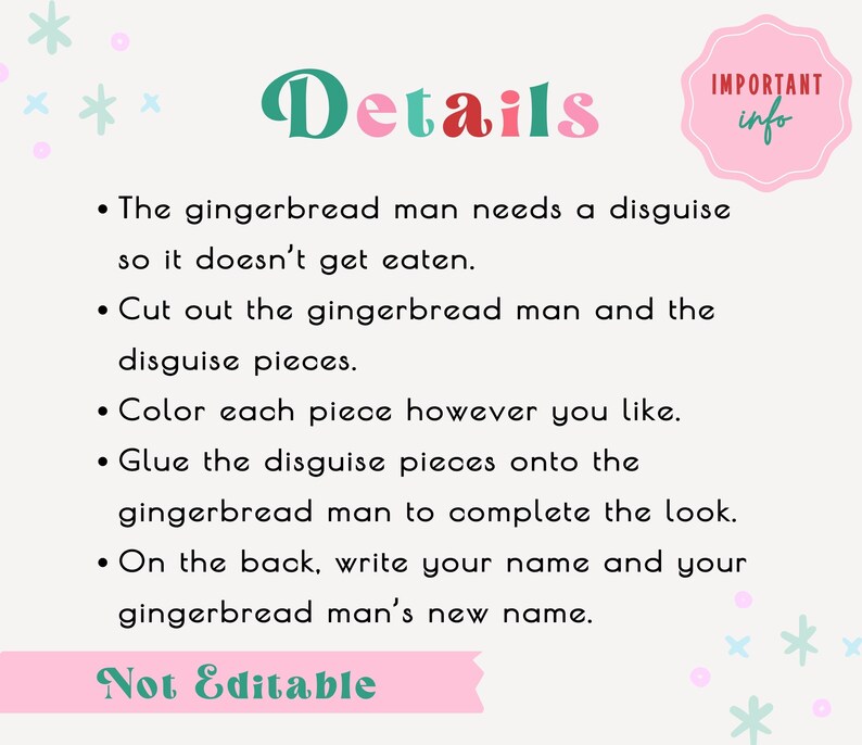Disguise a Gingerbread Man Six Seven, Gingerbread Disguise Printable 6 ...