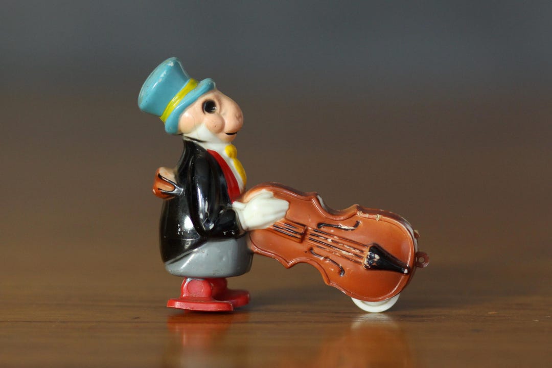Vintage ‘walt Disney’ Jiminy Cricket Toy. 1950s. Ramp Walker. With ...