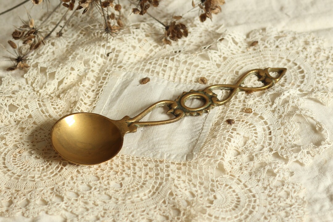 Vintage Brass Serving Spoon. Ladle. Ornate Handle. Decorative. House ...