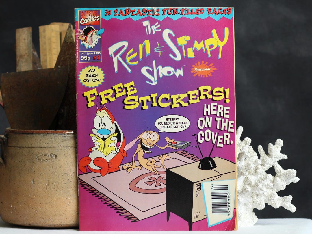 Vintage ‘ren and Stimpy’ Comic + Stickers. 1995. Nickelodeon ...