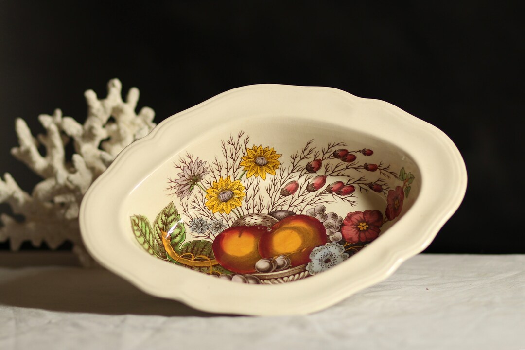Vintage spode Serving Dish. Harvest Fruits Design. reynolds Pattern ...