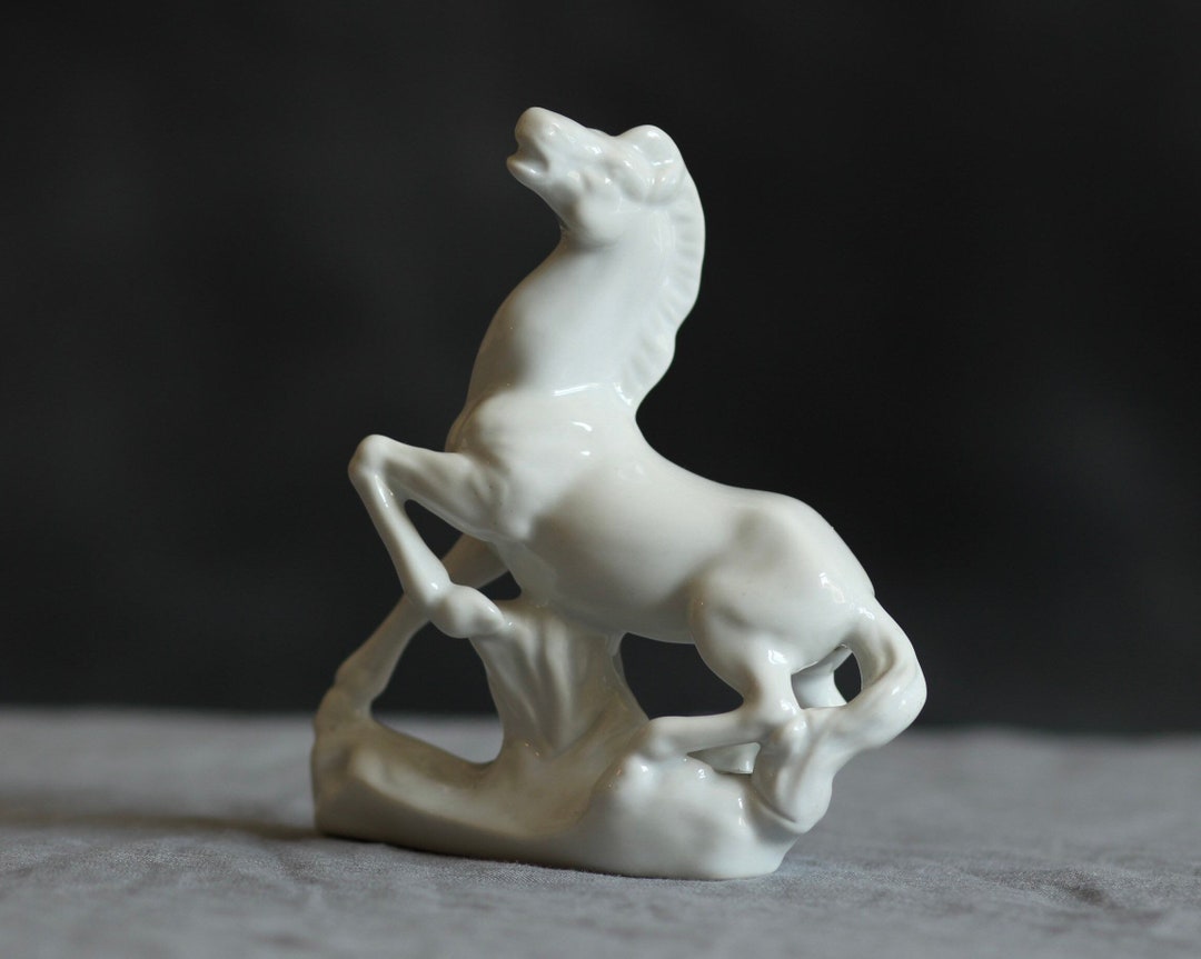 Mid-century Italian Porcelain Horse. White. Blanc De Chine. Startled ...