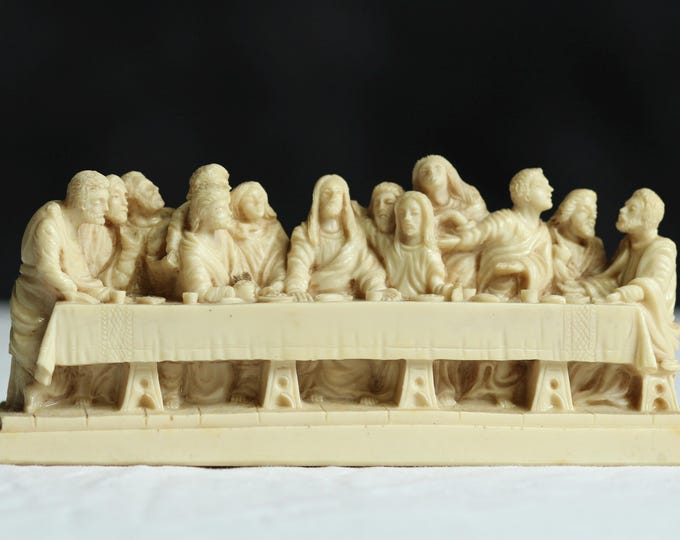 Vintage ‘last Supper’ Model. Small Size. Cast Plaster. White. Religious ...
