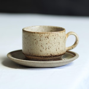 Vintage Studio Pottery Cup + Saucer Set. Iden Rye. Hand-painted ...