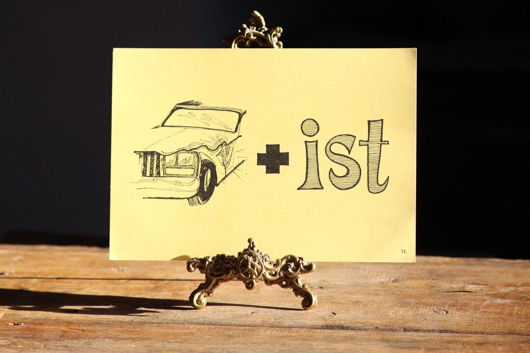 Mid-century Vocabulary Flashcard. Small Wall Chart. Typography Print ...