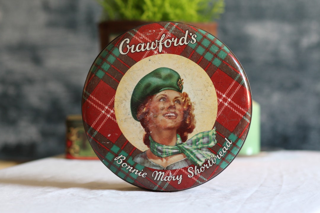 Vintage Storage Tin. Red and Green. Scottish Shortbread. Biscuit Box ...