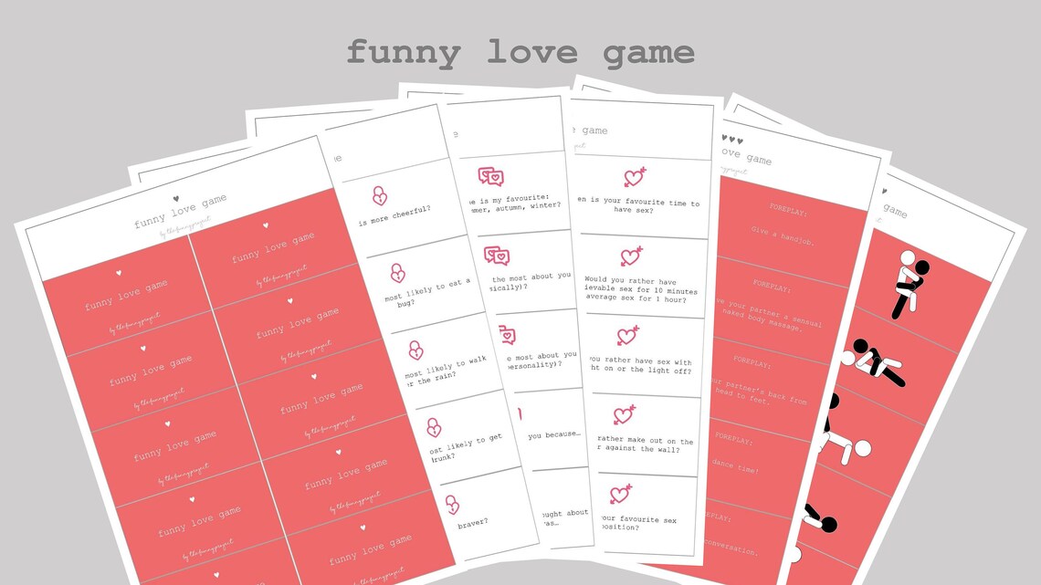 Funny Love Game | Printable Sex-love Game for Couples (+18) | Digital ...