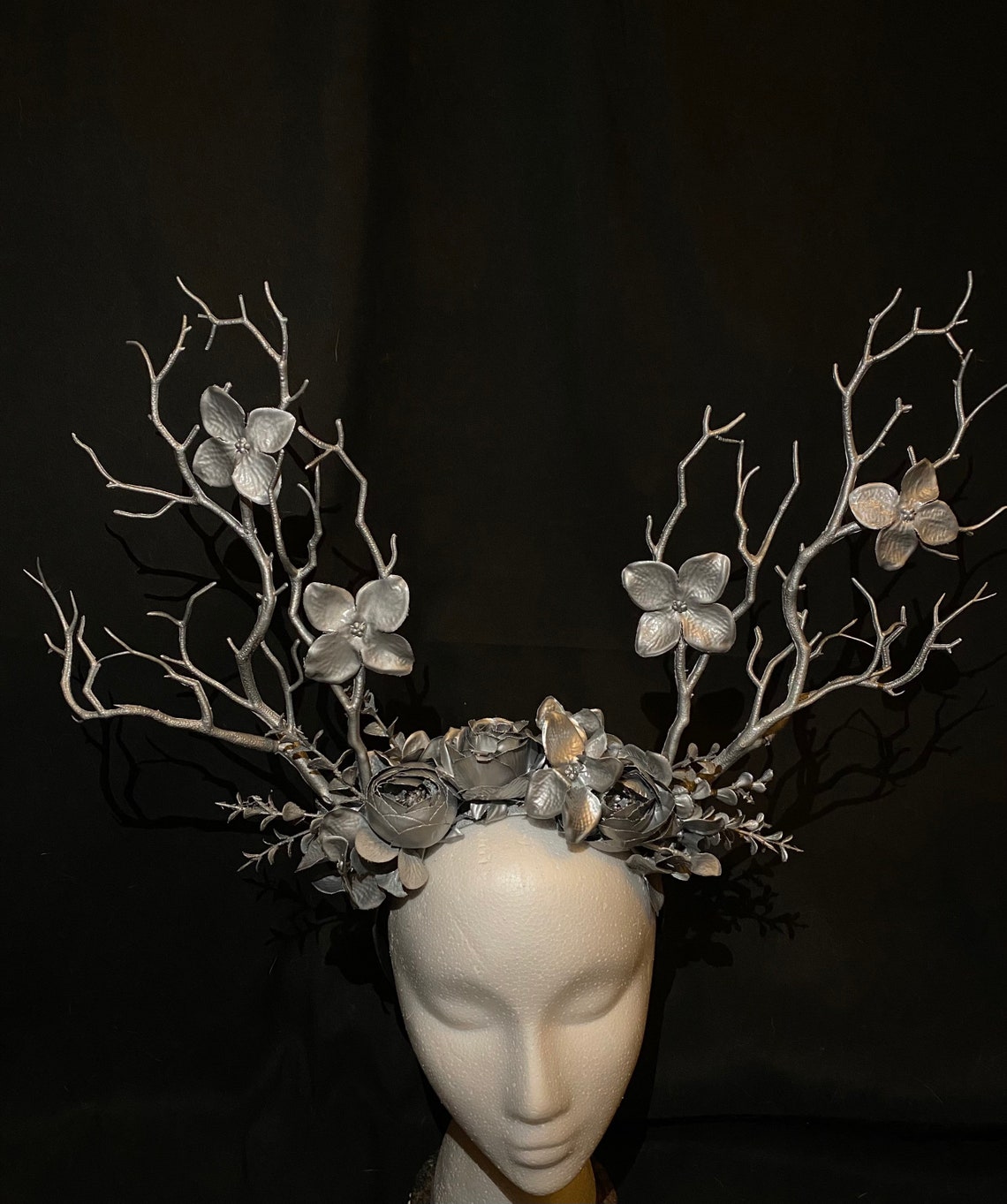 Gothic Forest Witch Black Tree Branch Antler Headdress - Etsy