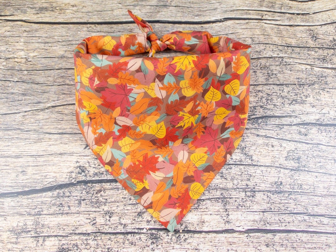 Colorful Fall Foliage Dog Bandana Tie on Dog Scarf Fall Dog Bandana ...