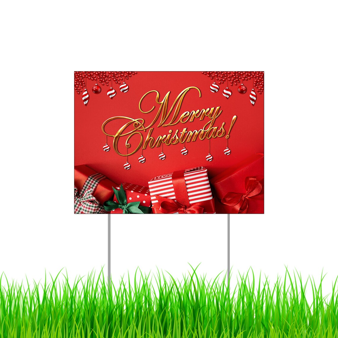 Merry Christmas Yard Sign with Metal Stakes Happy Holidays | Etsy