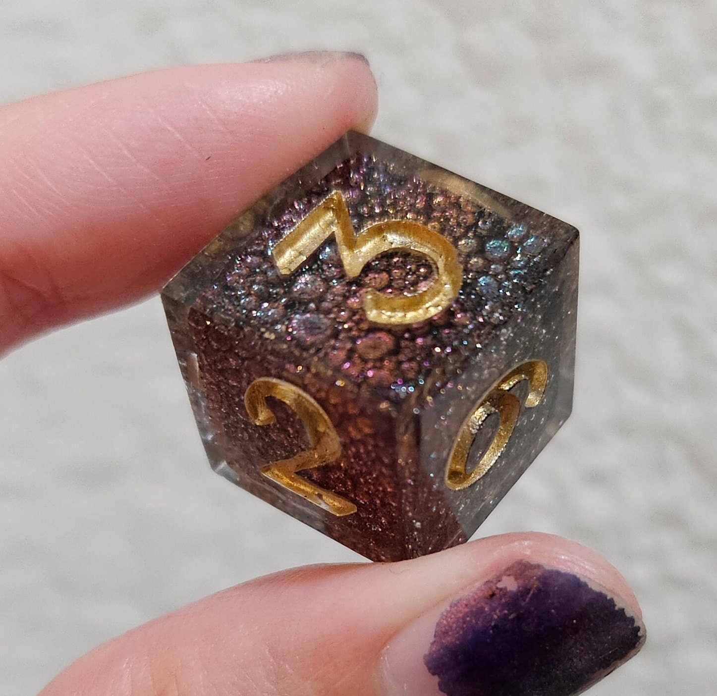 Dragonscale Dice Set sunset Prism 7 Pc Sharp Edge Resin Polyhedral Dice ...