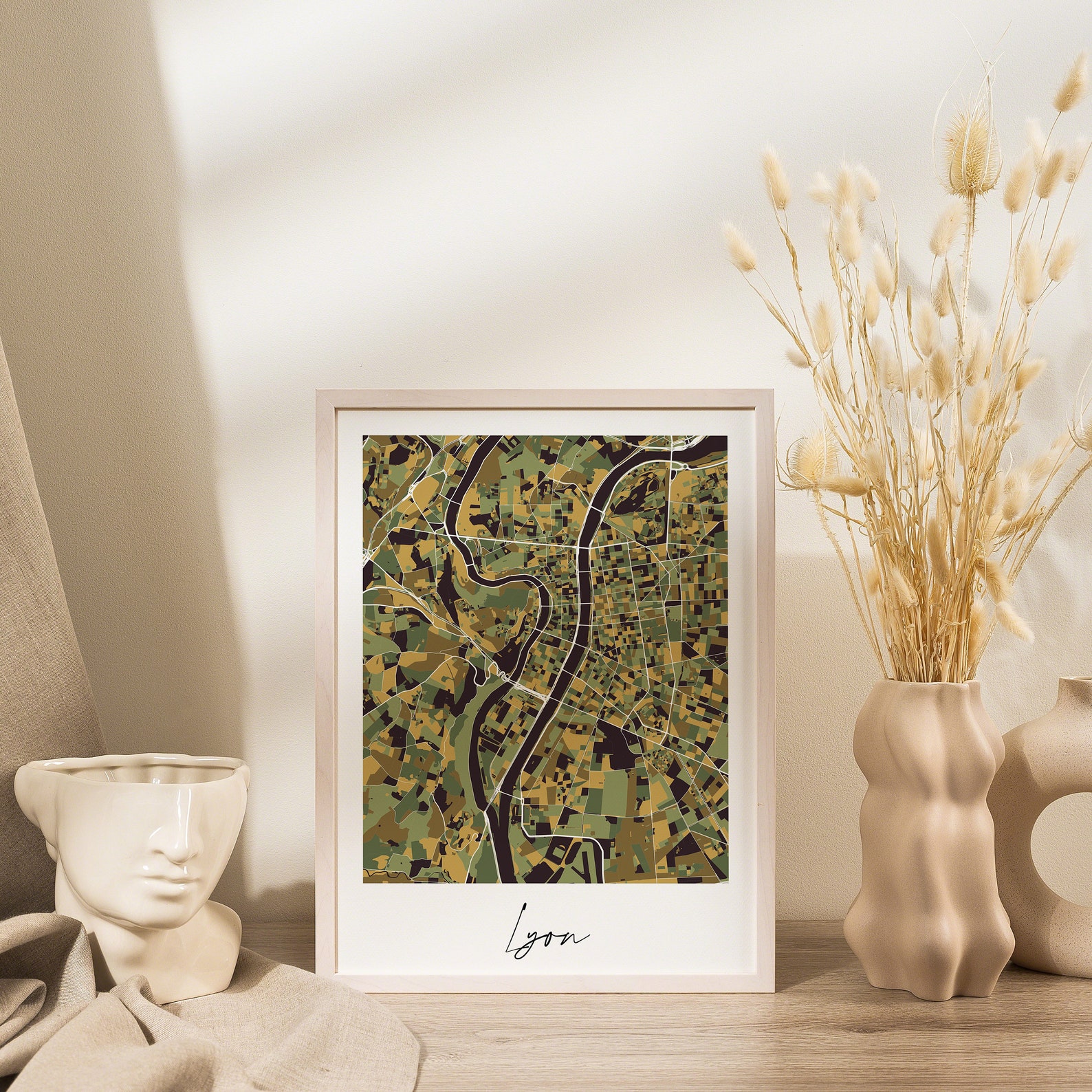 LYON - Original Map of Lyon/ City of Lyon, Lyon Poster, Lyon Design ...