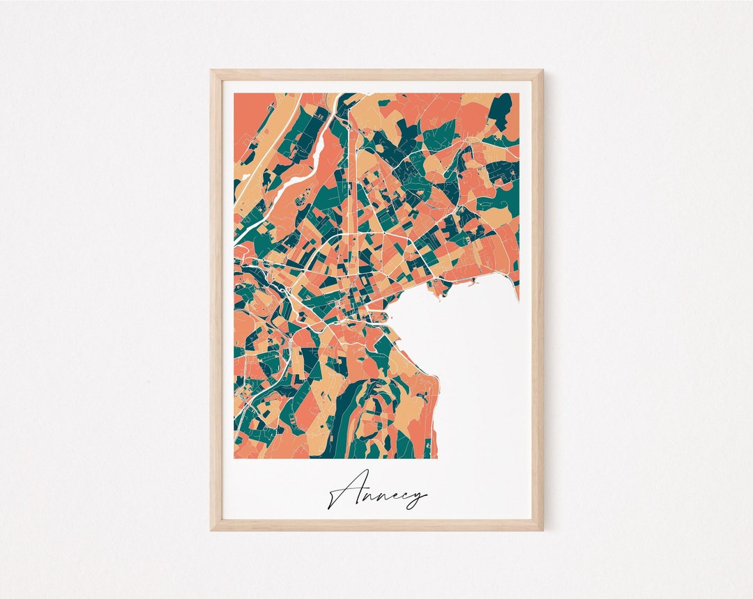 ANNECY Annecy Poster, Annecy Original Map, Lake Annecy Poster, Annecy ...