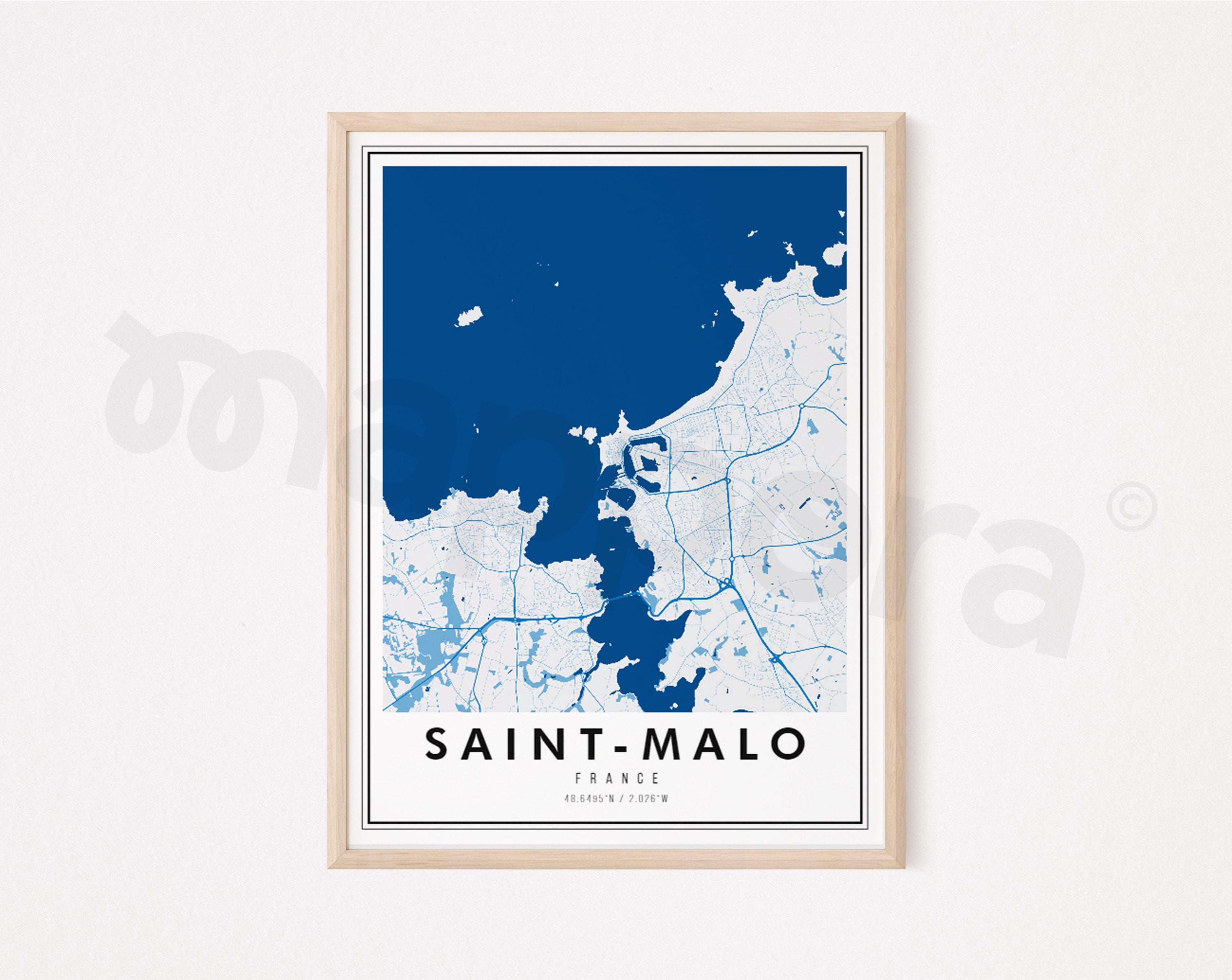 Saint Malo - Custom Map Poster, Customizable City Map, Personalized ...
