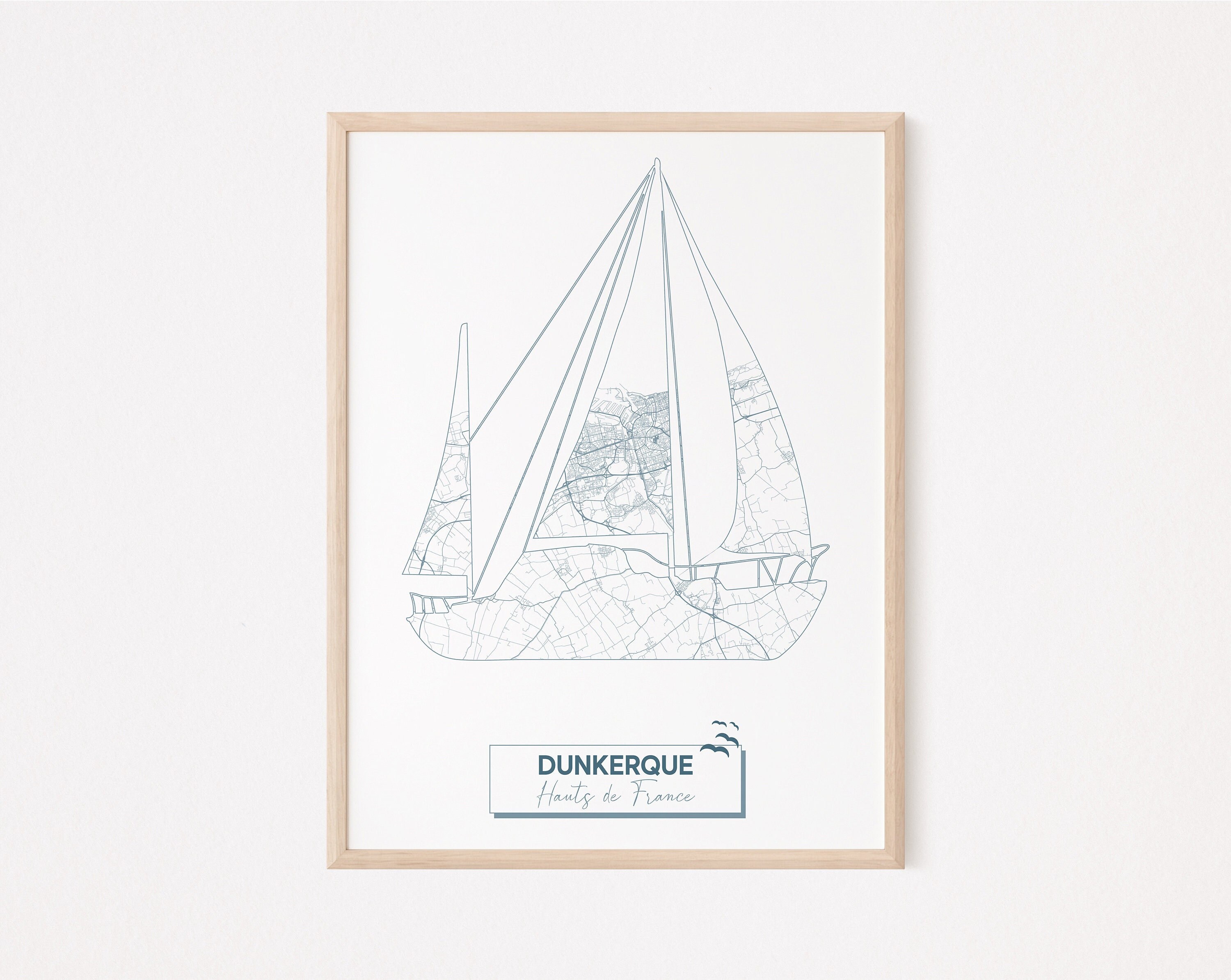 Original Map of Dunkirk- Dunkirk Poster, the English Channel, France ...