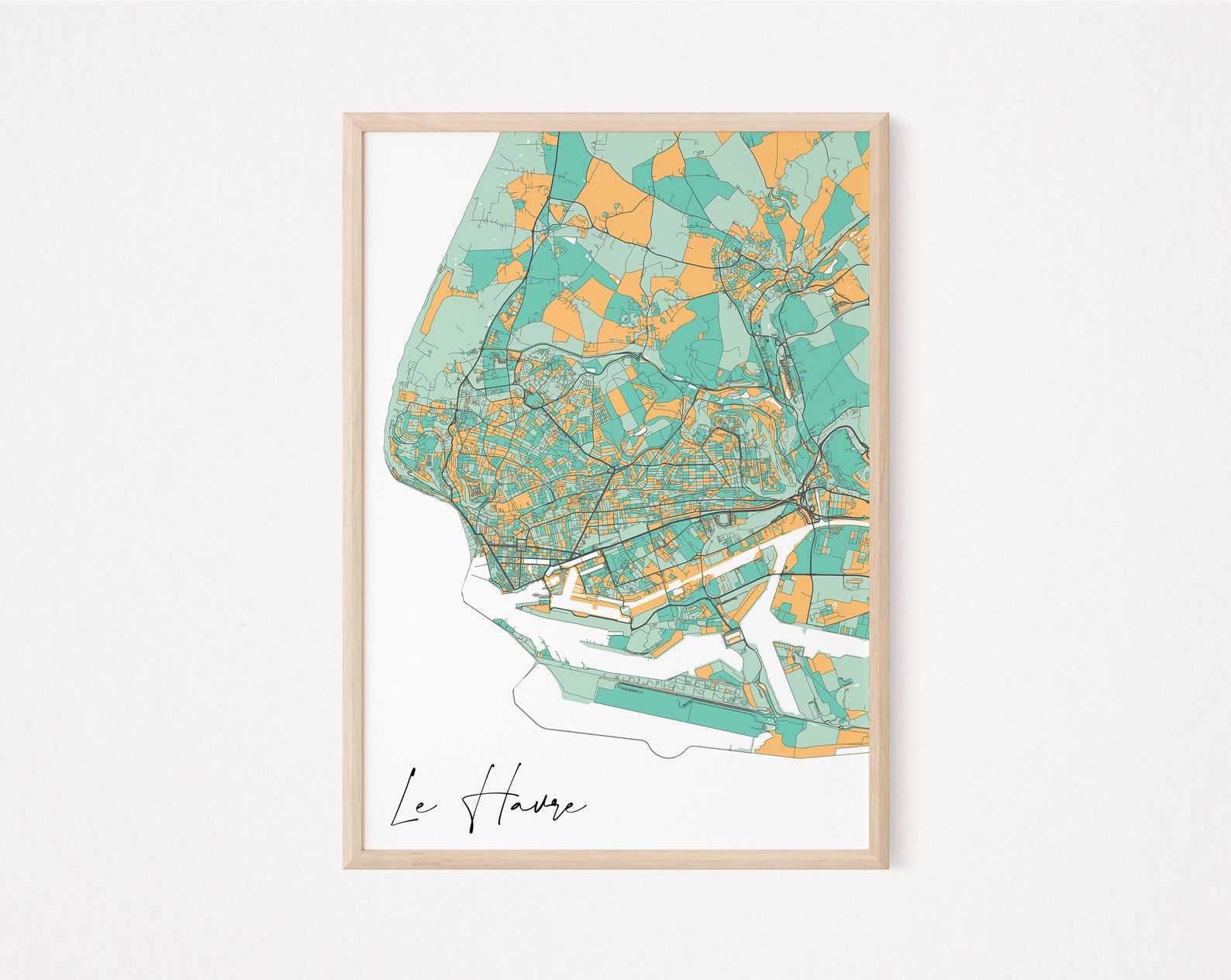 LE HAVRE - Carte originale du Havre, poster architecture Perret ...