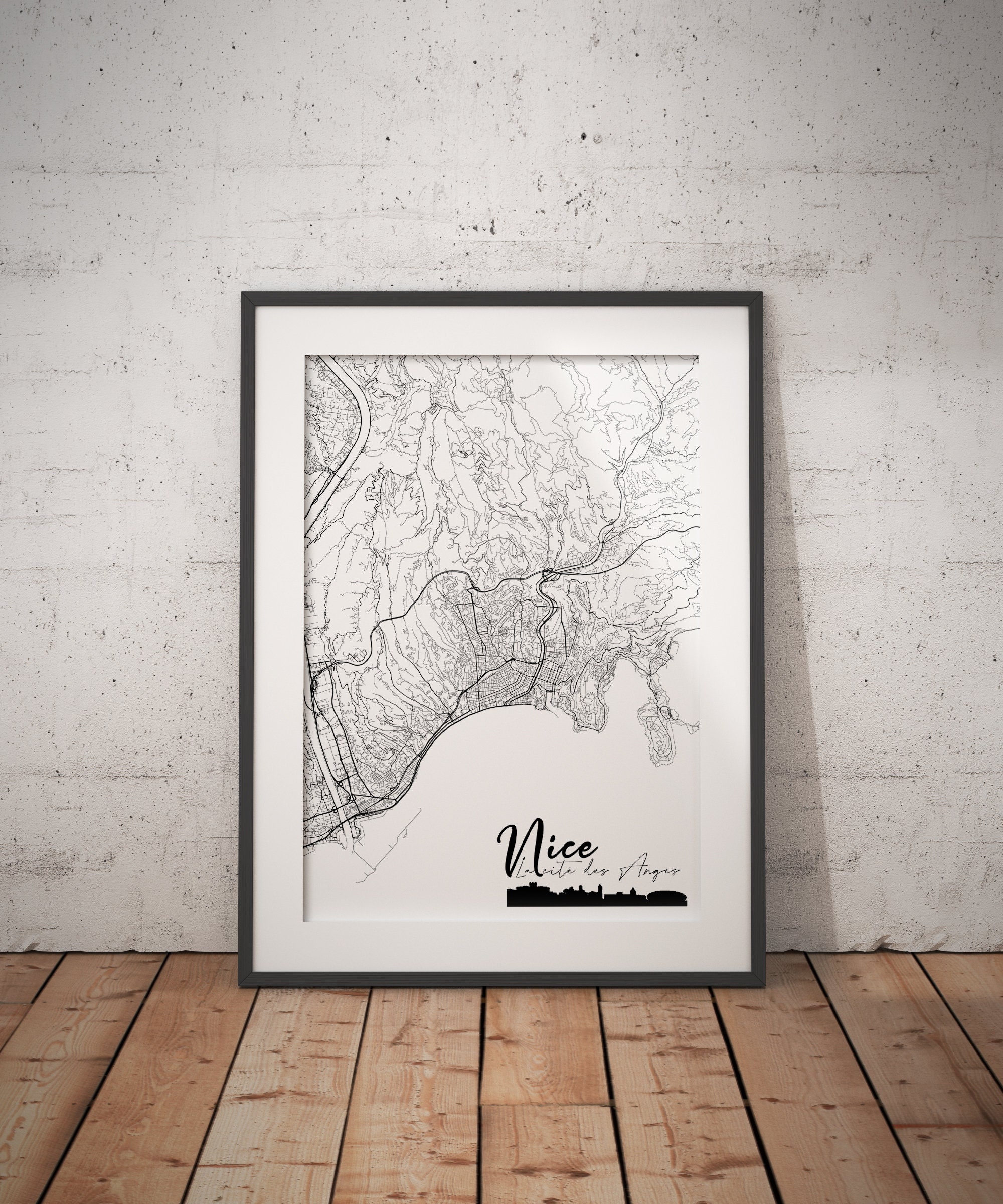 NICE - Original Map of Nice/ City of Nice, Nice Poster, Nice Design ...