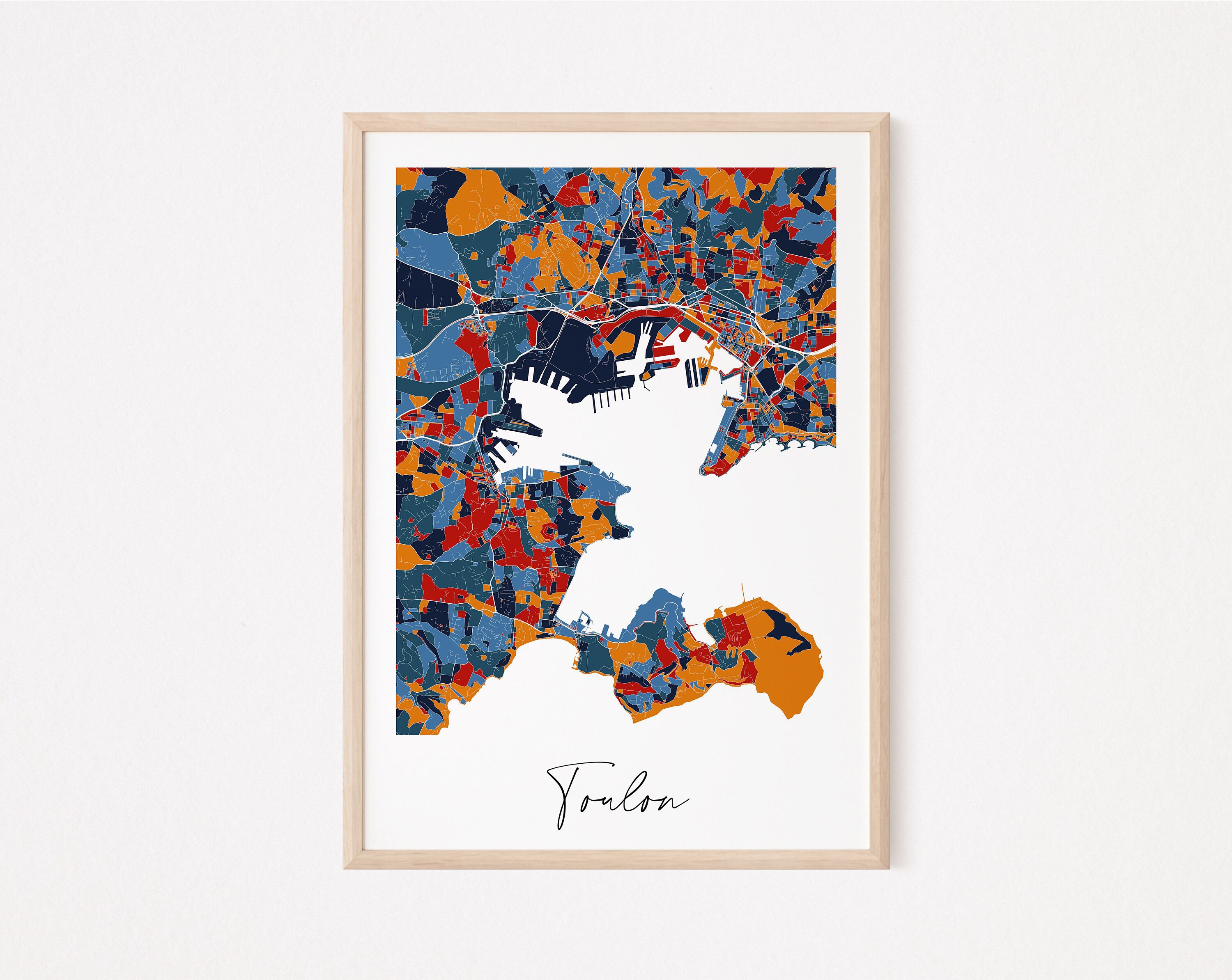 TOULON Artistic Map of Toulon, Toulon Port Poster, Toulon Poster ...