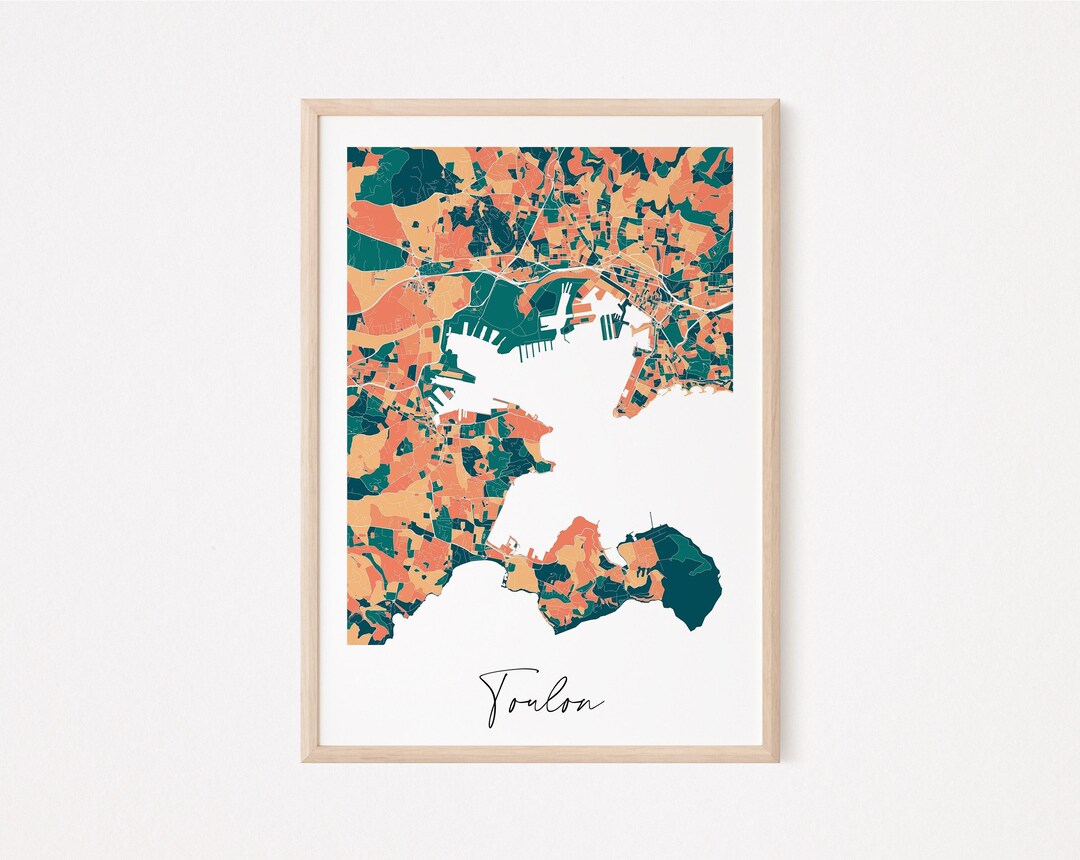 TOULON Artistic Map of Toulon, Toulon Port Poster, Toulon Poster ...