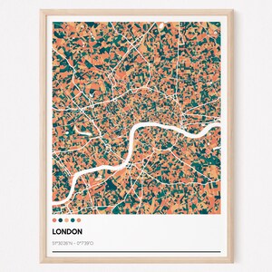 LONDRES - Original Map of London/ City of London, London Poster, London ...