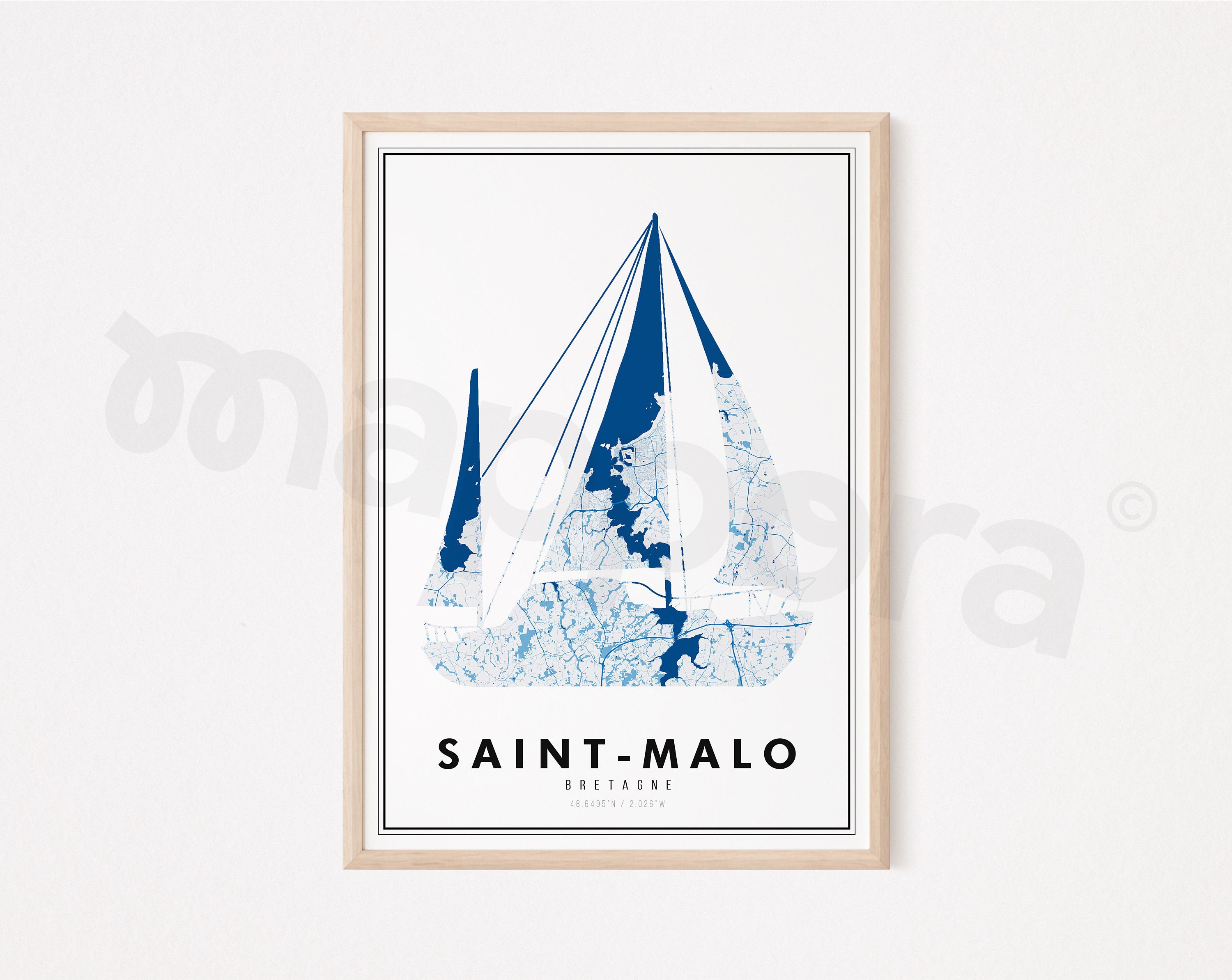 Saint Malo - Custom Map Poster, Customizable City Map, Personalized ...