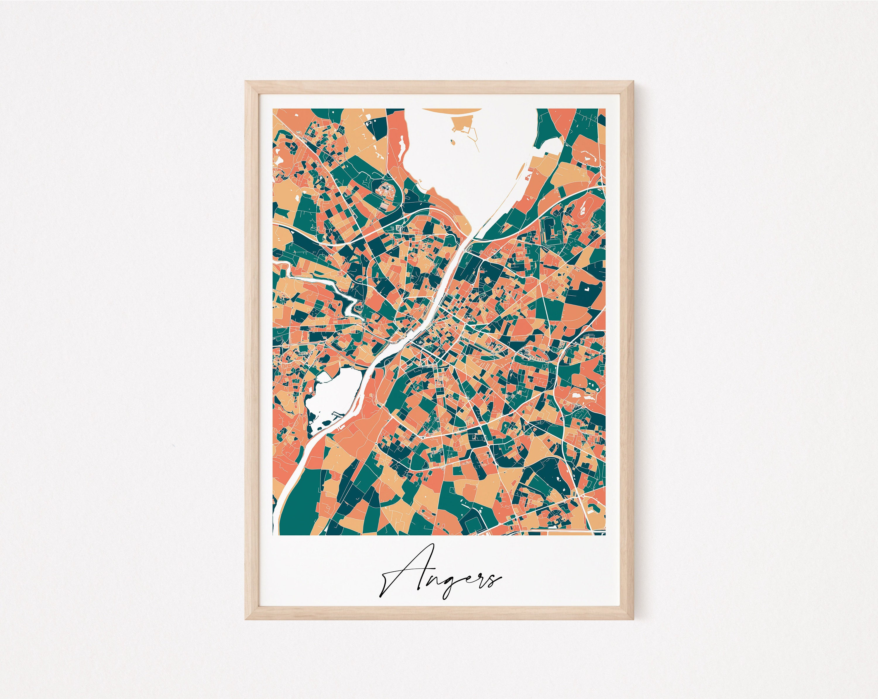 ANGERS Original Map of Angers, Castle of Angers Poster, Angers Poster ...